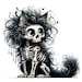 Gothic Skeleton Cat Clipart 12 PNG Spooky Feline With Skeleton and ...