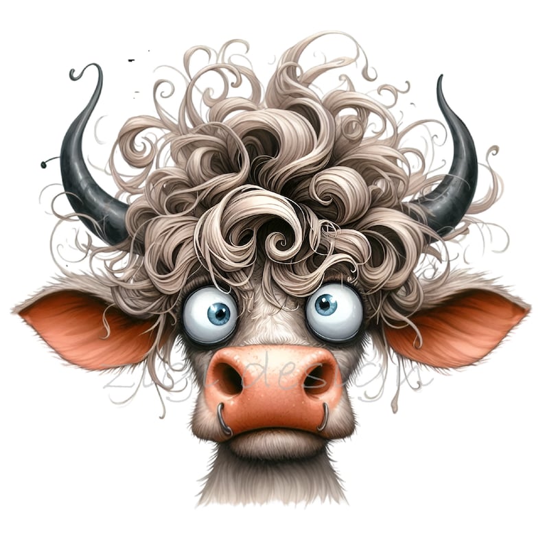 Comics Cow Portrait Clipart, 15 PNG Funny Heifer Lovers Gift Cartoon ...