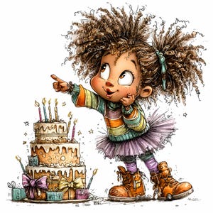 15 PNG Birthday Party – Cake PNG Clipart – Cute Girl Celebration Art ...