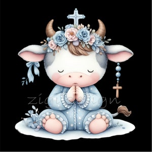 Praying Clipart, Christian Clipart, Cow Clip Art, 15 PNG Blue ...
