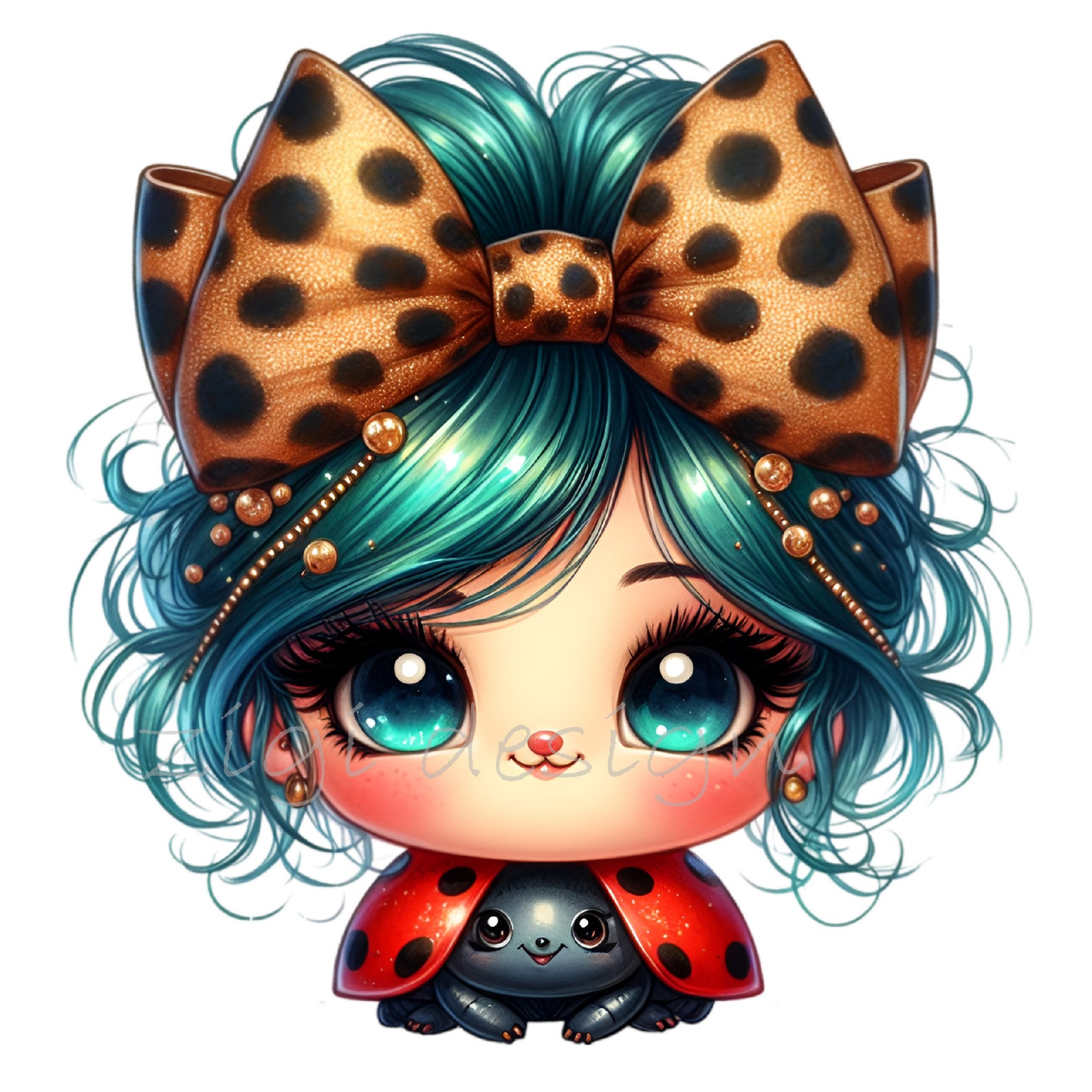 Ladybug Clip Art, Leopard Print Bow Clipart, 15 PNG Animal Print ...