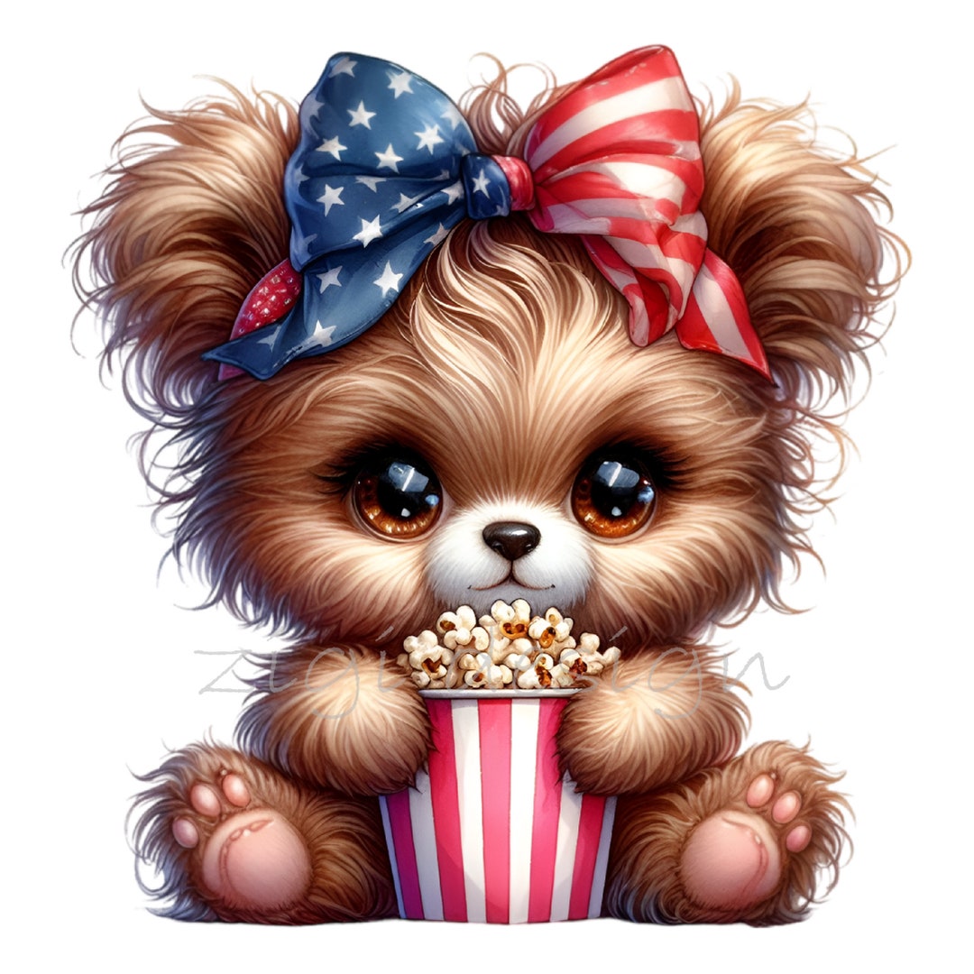 Bear Clip Art, Patriotic Bear Clipart, 4th of July Clipart, 12 PNG ...