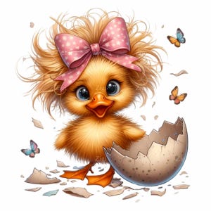 14 Baby Chicks PNG Clipart | Cute Chick With Bow & Cracked Egg Design ...
