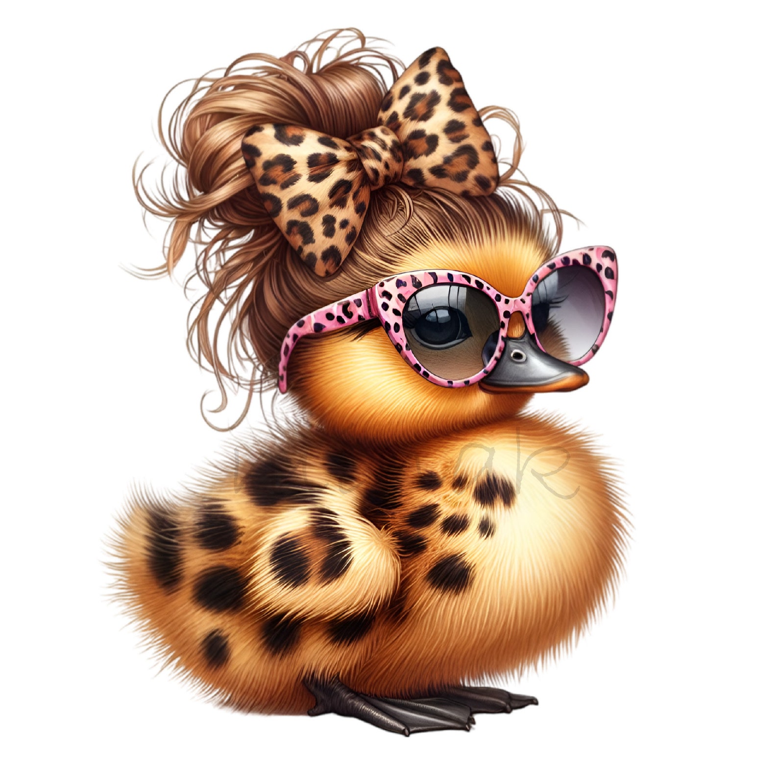 Duckling Clip Art, Animal Print Bow Clipart, 10 PNG Duck Clipart ...