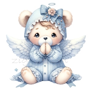 12 PNG Angel Bear Clipart – Cute PNG Illustration – Christian Nursery ...