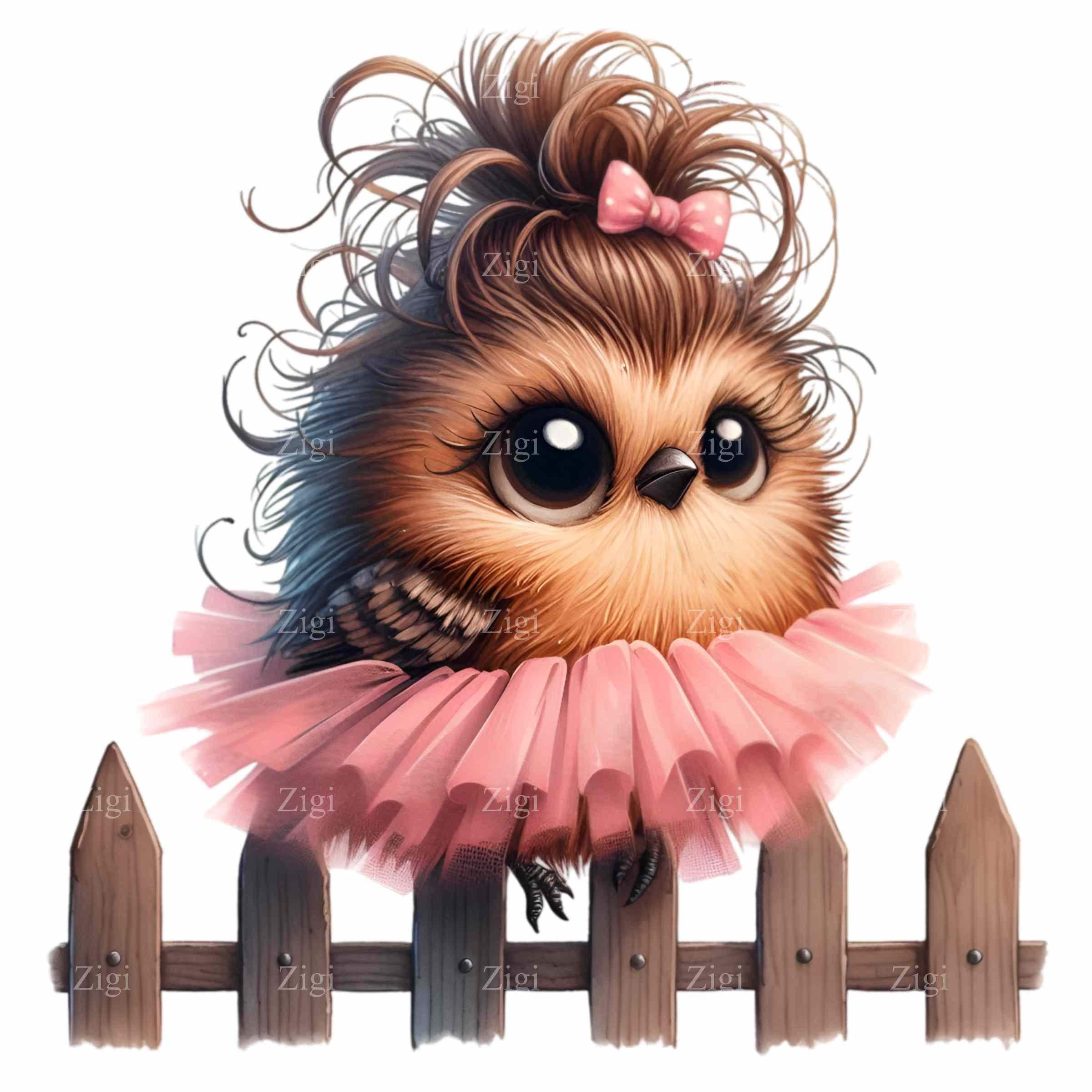 14 PNG Cute Bird PNG Clipart – Fluffy Animal Art With Bow – Adorable ...