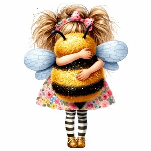 10 PNG Girl Hugging Bee PNG Clipart | Cute Child and Bumblebee ...