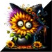 Sunflower Witch Clipart Adorable Halloween 14 PNG Illustration With ...