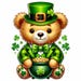 12 Irish Bear Clipart PNG, St. Patrick's Day Bear With Shamrocks and ...