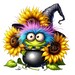 Sunflower Witch Clipart Adorable Halloween 14 PNG Illustration With ...
