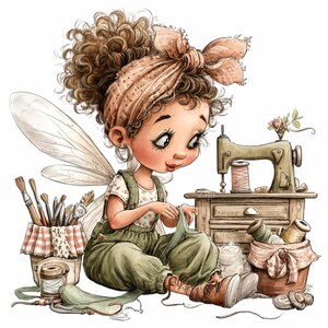 15 PNG Thread Spool Clipart – Sewing Fairy PNG – Cute Craft Art for ...