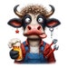 Comics Cow Mechanic Drinking Beer 15 PNG Father Gift Funny Cartoon ...