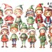 Santa's Elves Clipart PNG Watercolor Winter Christmas Clip Art ...