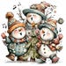 10 PNG Caroling Snowmen Clipart – Christmas Singing PNG – Festive ...