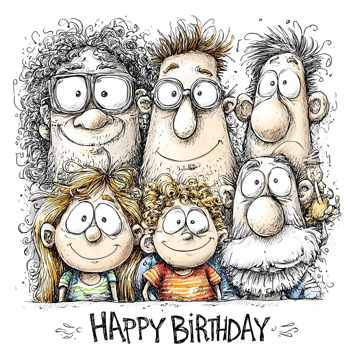 10 JPEG Funny Birthday Clipart – Cartoon People JPG – Quirky ...