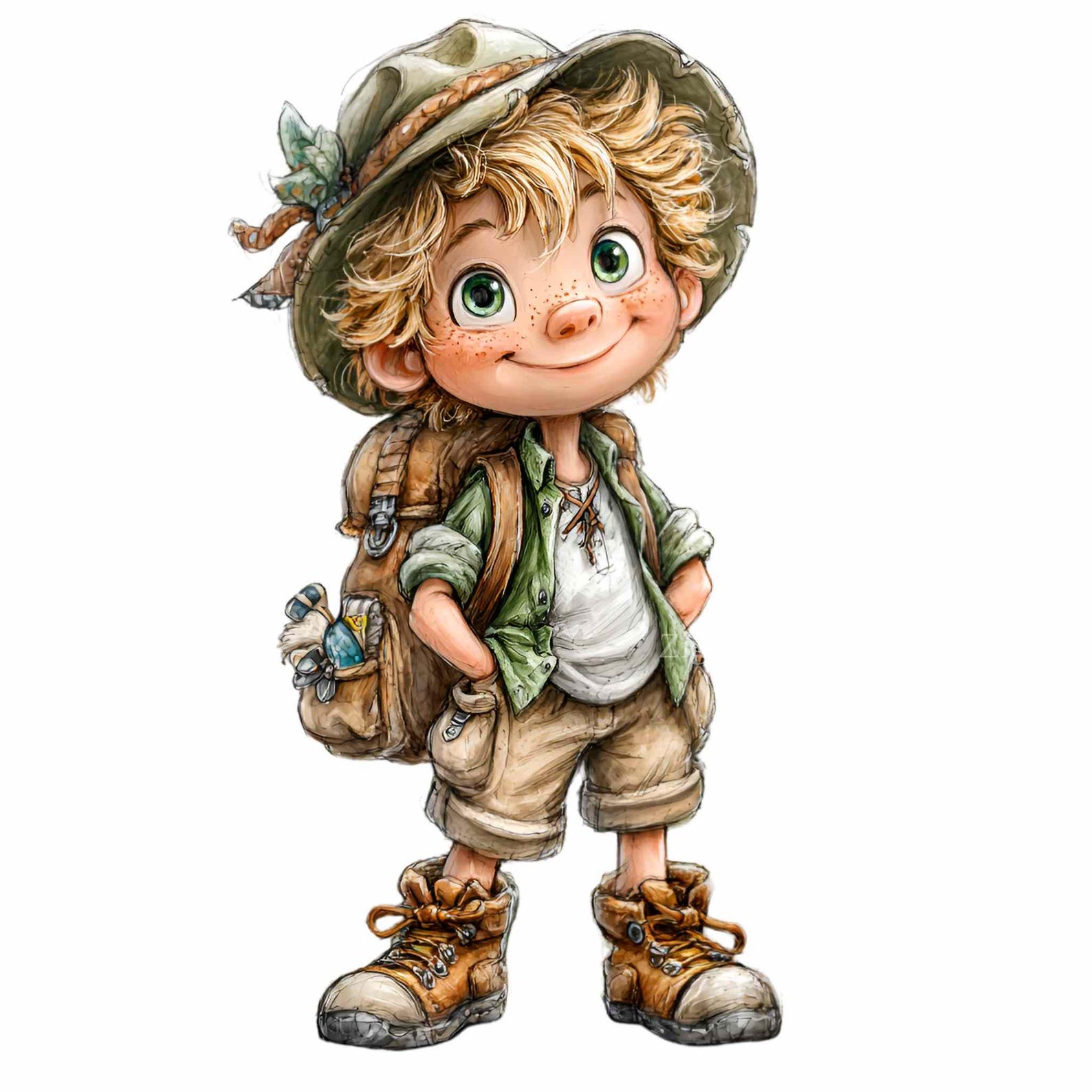23 PNG Young Hiker Boy Explorer Backpack Camping Adventure - Etsy