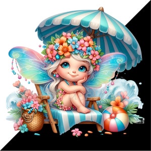 10 PNG Beach Fairy Tropical Vacation Girl Clipart, Ocean Fantasy - Etsy