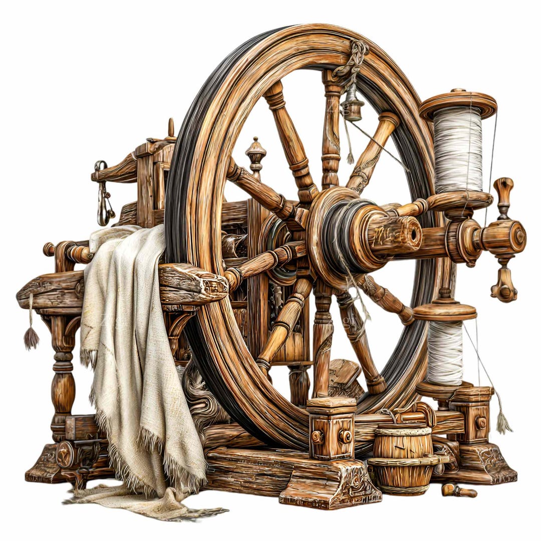 15 PNG Vintage Spinning Wheel – Watercolor Wool Machine PNG Clipart ...