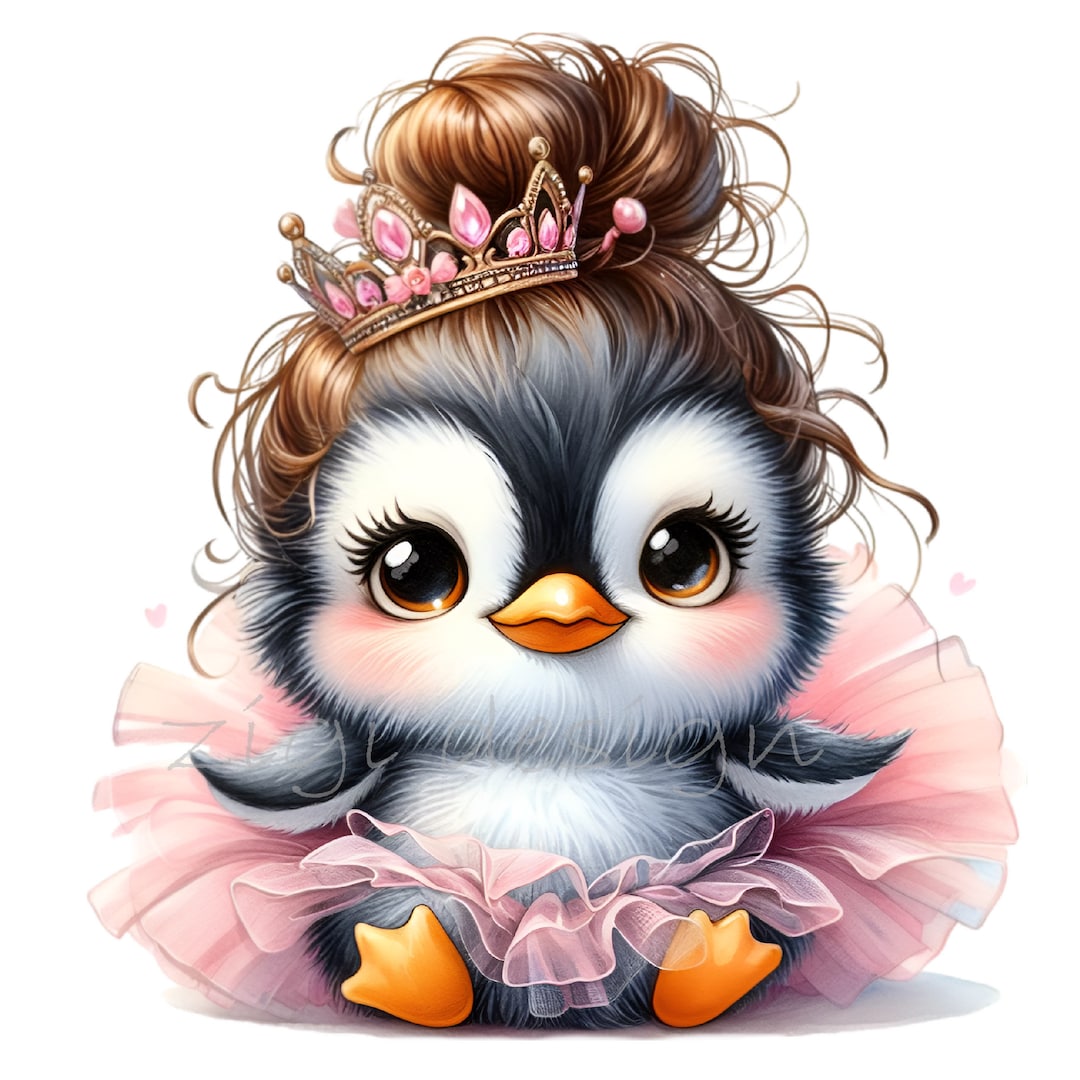 10 PNG Princess Penguin Clipart – Ballet Tutu Penguin Illustration for ...