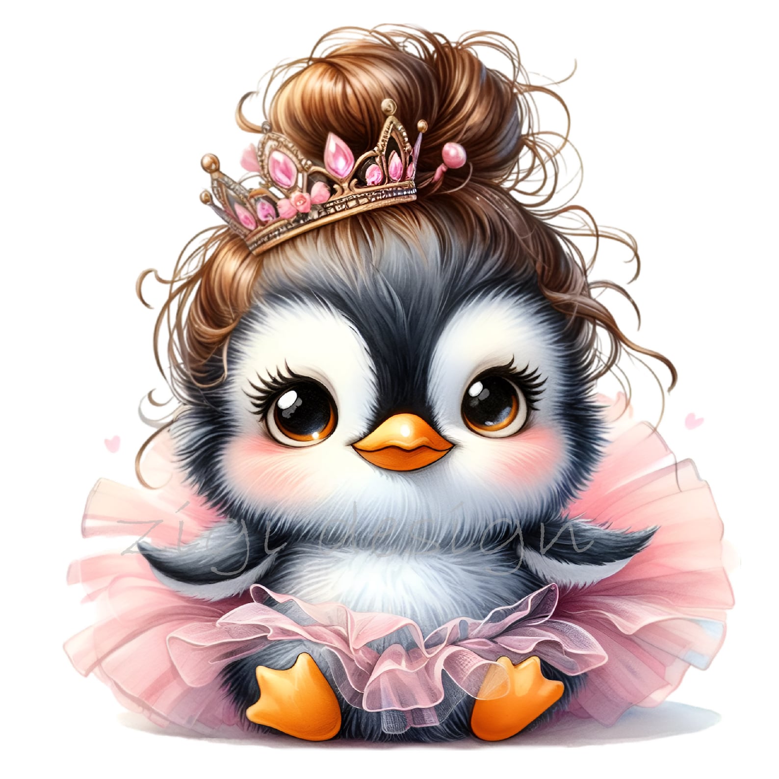 10 PNG Princess Penguin Clipart – Ballet Tutu Penguin Illustration for ...
