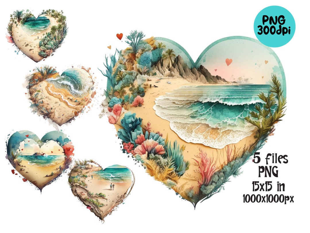 Watercolor Beach Clipart Summer Sublimation PNG - Etsy