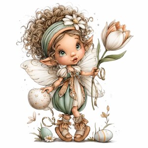 16 PNG Spring Fairy Girl Clipart – Flower Fairy With Easter Eggs for ...