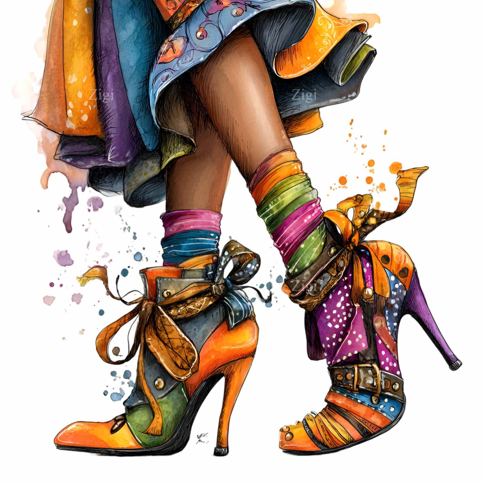 14 PNG Witch Shoes Clipart – Colorful Heels PNG – Funky Halloween ...