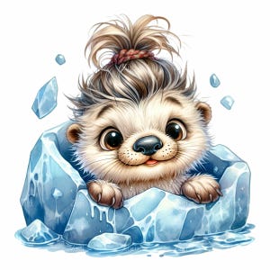 12 PNG Winter Otter Clipart – Cute Animal PNG – Arctic Baby ...