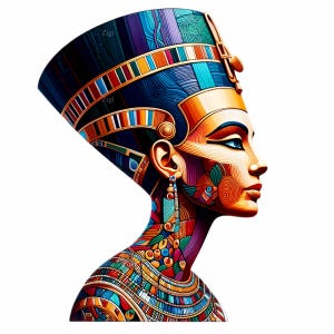 Queen Nefertiti Clipart PNG, 12 Vibrant Ancient Egyptian Illustration ...