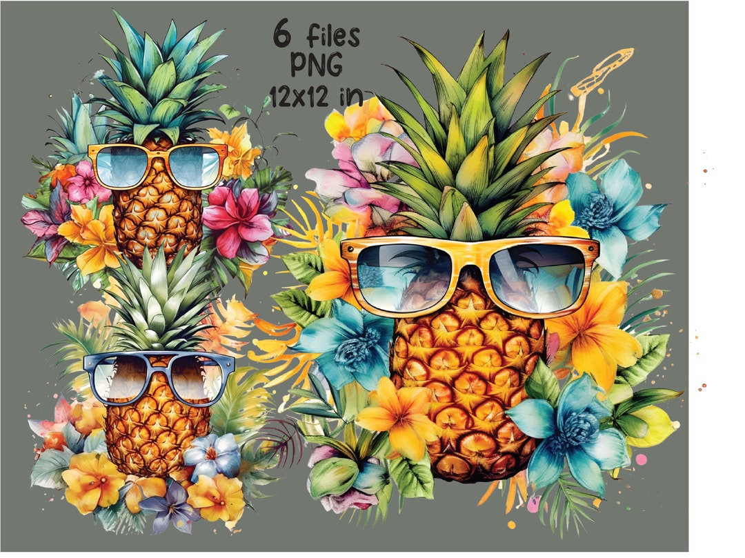 Pineapple Sunglasses PNG Clipart Bundle Summer Beach Tropical ...