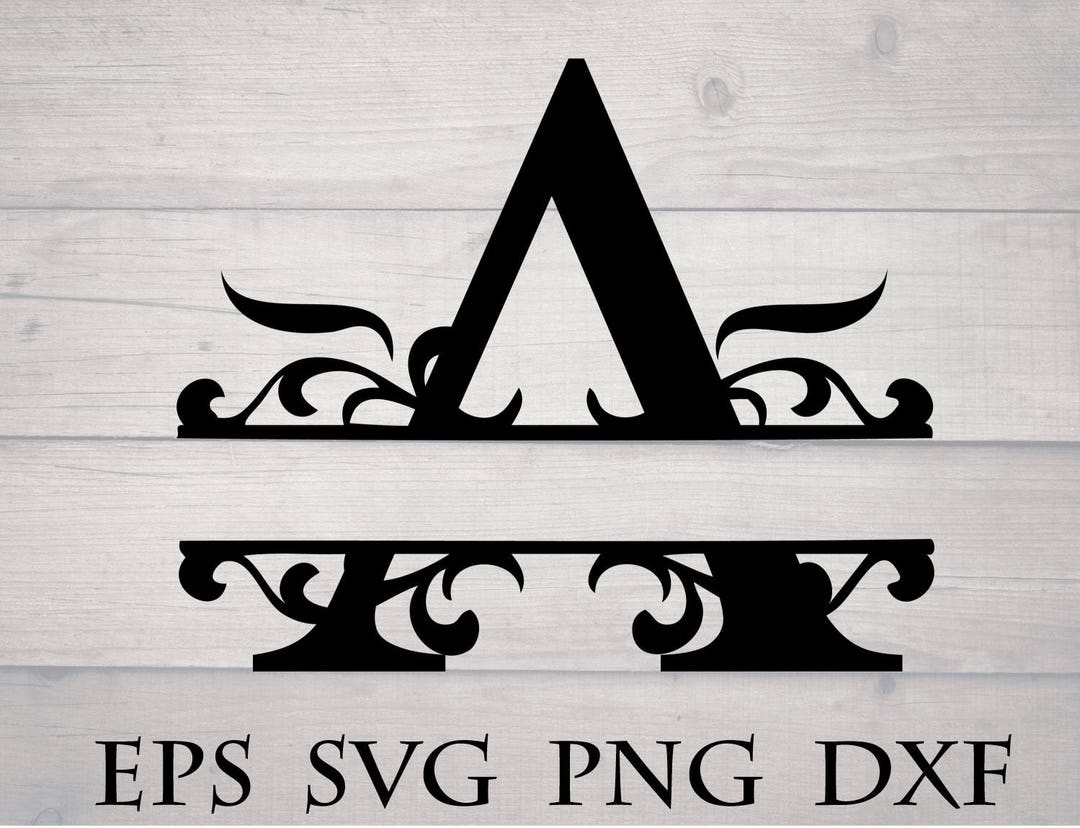 Monogram Split Letter Svg Divided Initial A Svg - Swirl Letter Svg ...