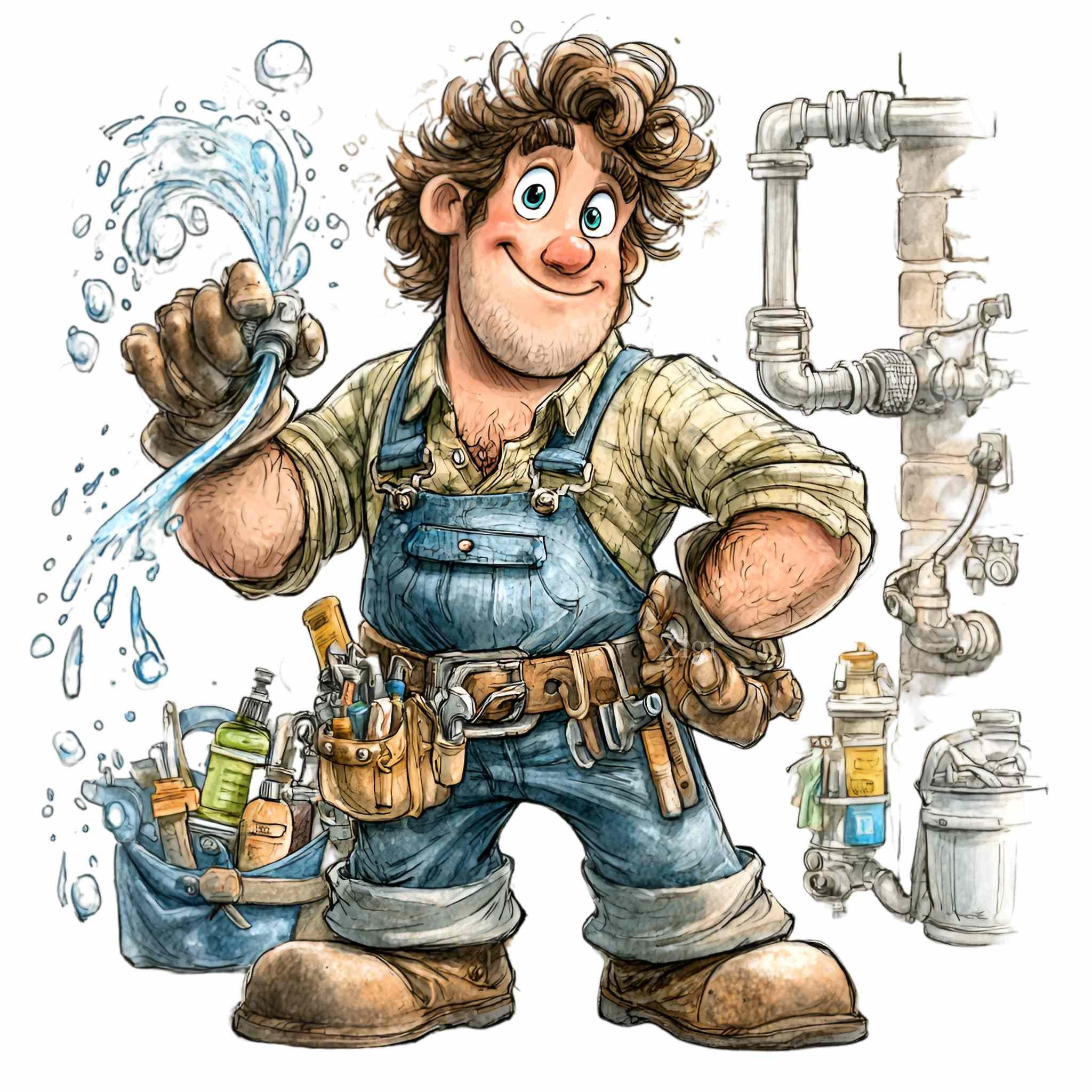 15 PNG Plumber Clipart – Funny Worker PNG – Cartoon Handyman ...