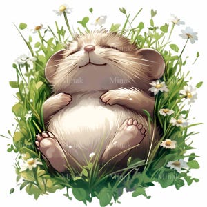 12 Sleeping Mouse PNG Clipart - Digital Download of Relaxed Mouse in ...
