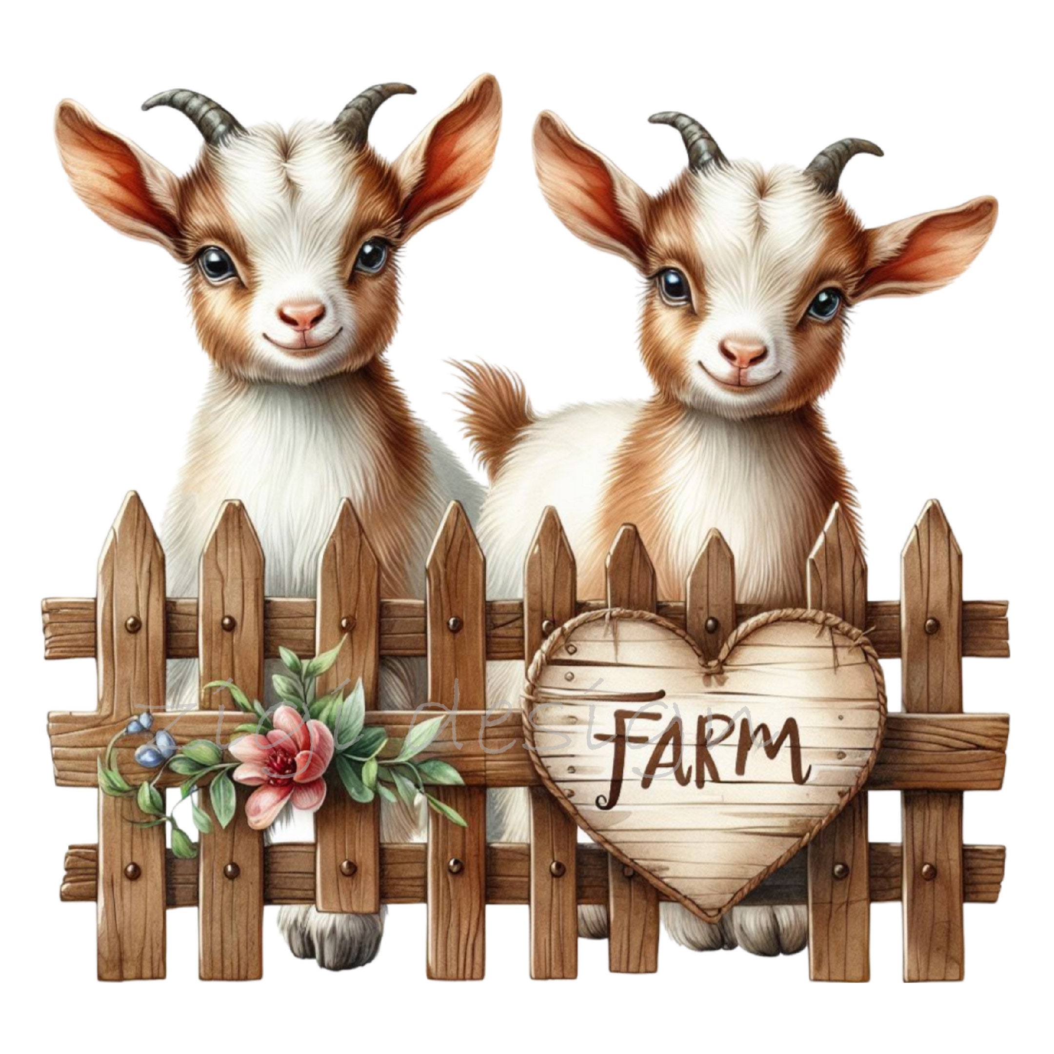 10 PNG Farm Goats Clipart, Country Animal Illustration (digital ...