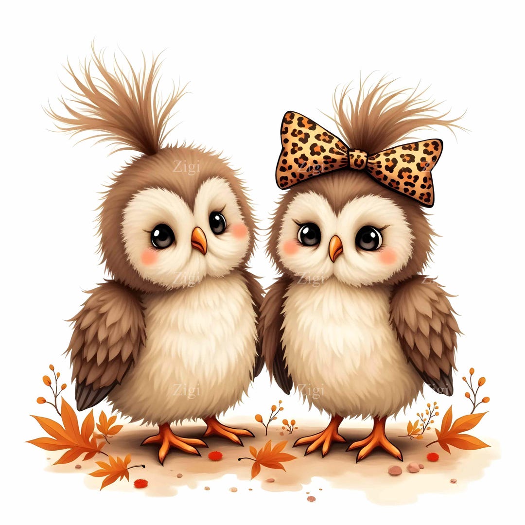 20 JPEG Autumn Owl Clipart – Cute Fall Bird JPG Clipart – Woodland ...