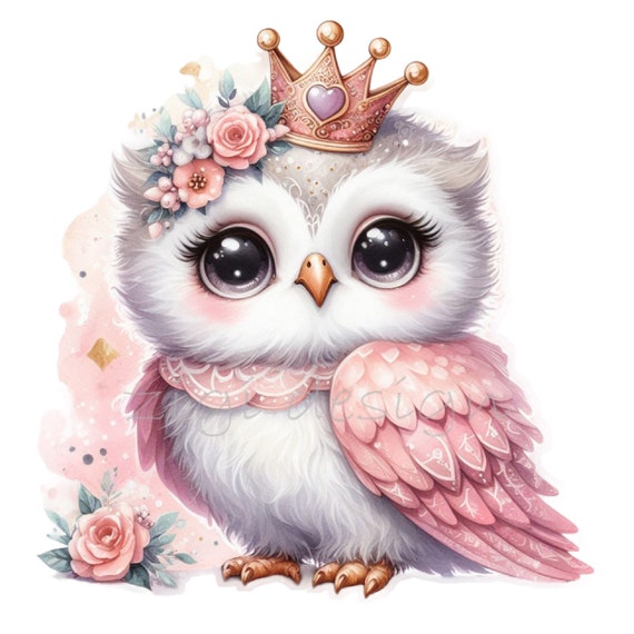 Pink Girl Owl Clipart