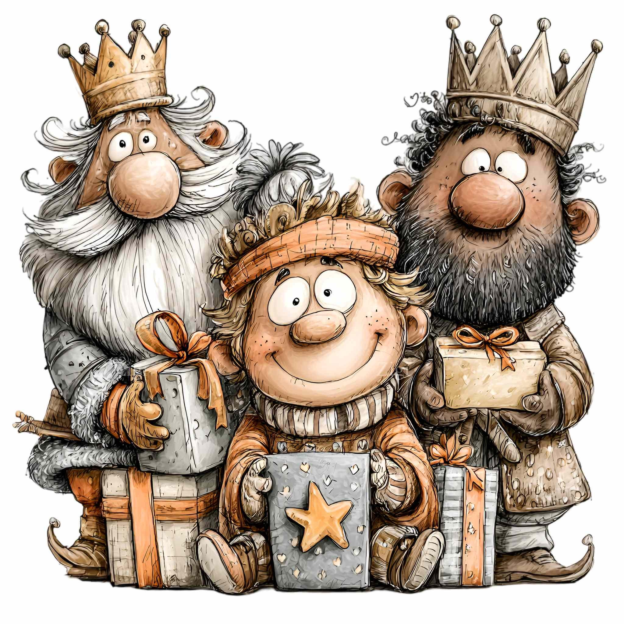 12 PNG Three Wise Men Clipart – Nativity Kings Illustration With Gifts ...