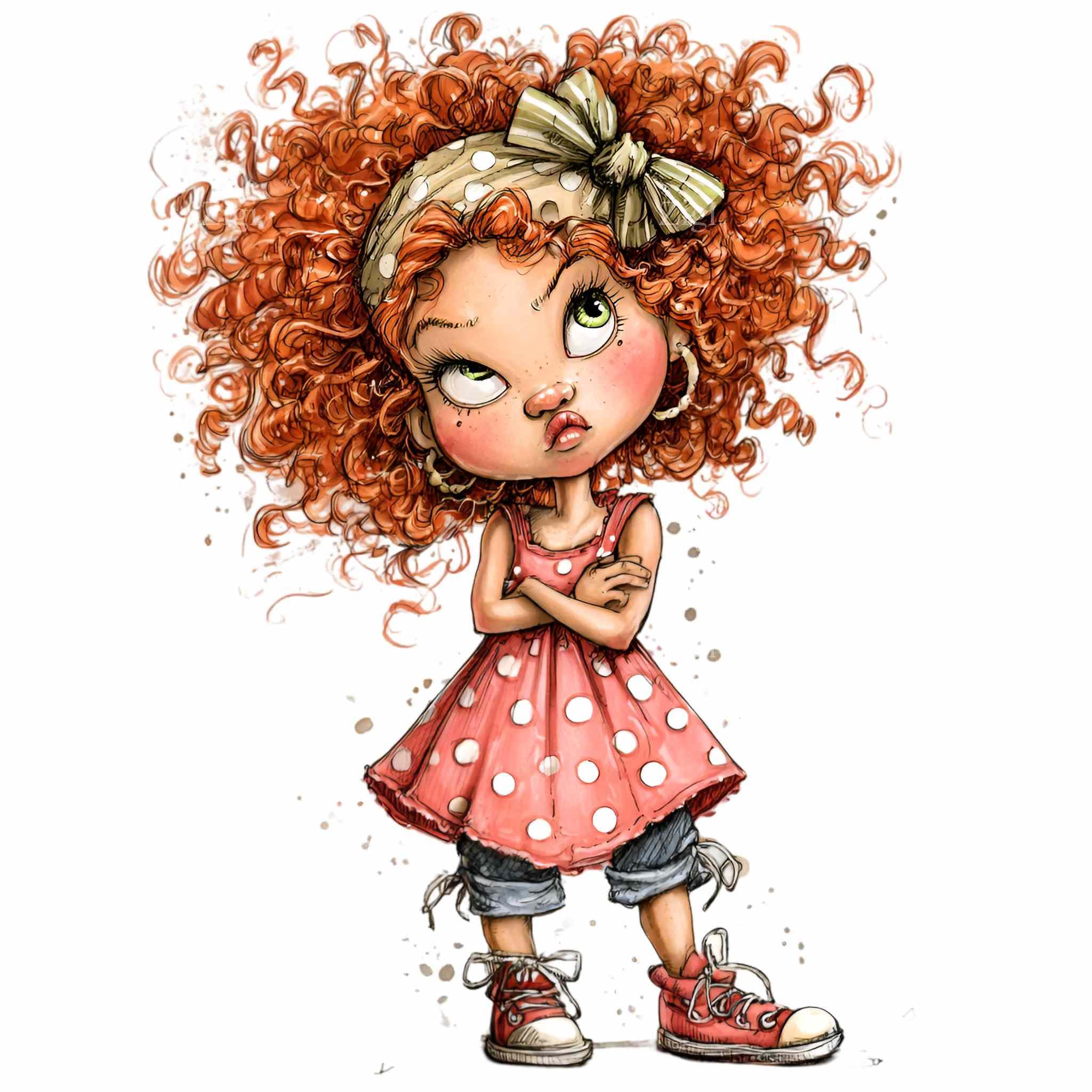 12 PNG Playful Redhead Girl Clipart - Cute Illustration for Crafters ...
