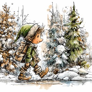 11 PNG Christmas Elf PNG – Festive Forest Clipart – Holiday Winter Art ...