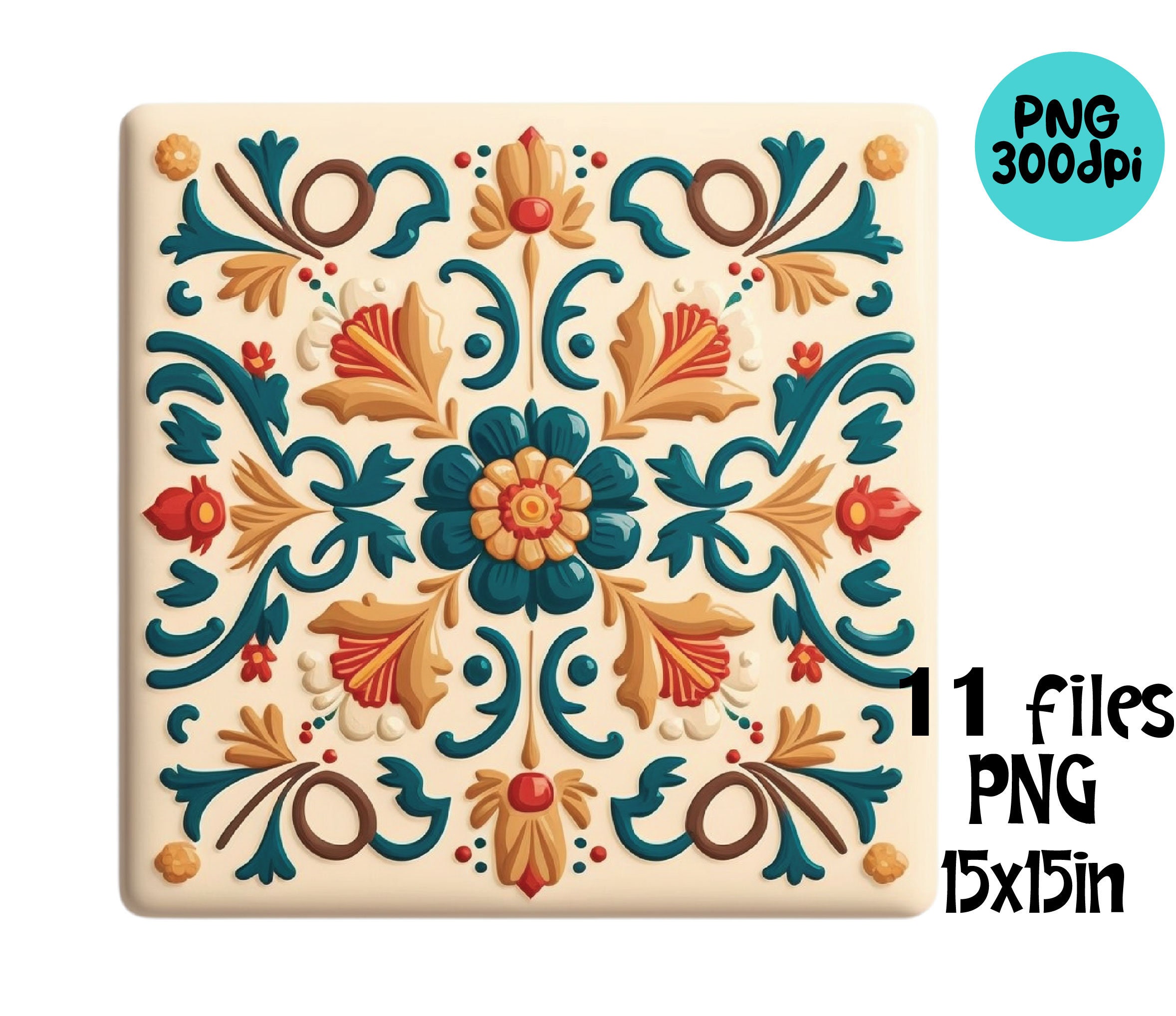 Mediterranean Tiles Clipart Printable Digital Download - Etsy