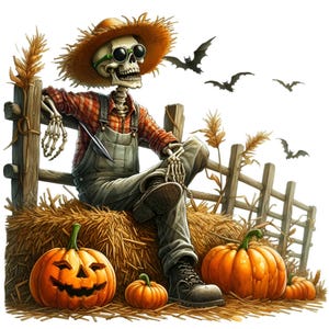 15 PNG Halloween Skeleton Clipart - PNG Spooky Pumpkin Illustration ...