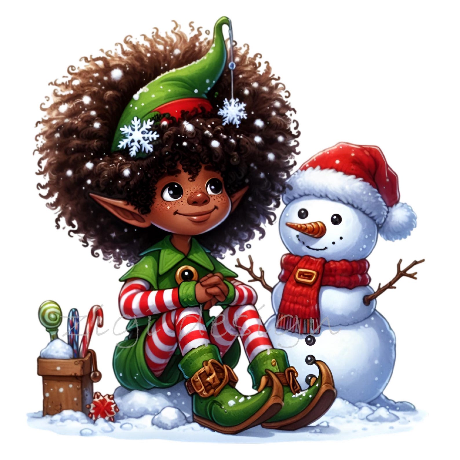 12 PNG Christmas Elf Clipart – Holiday Snowman Art for Crafters ...