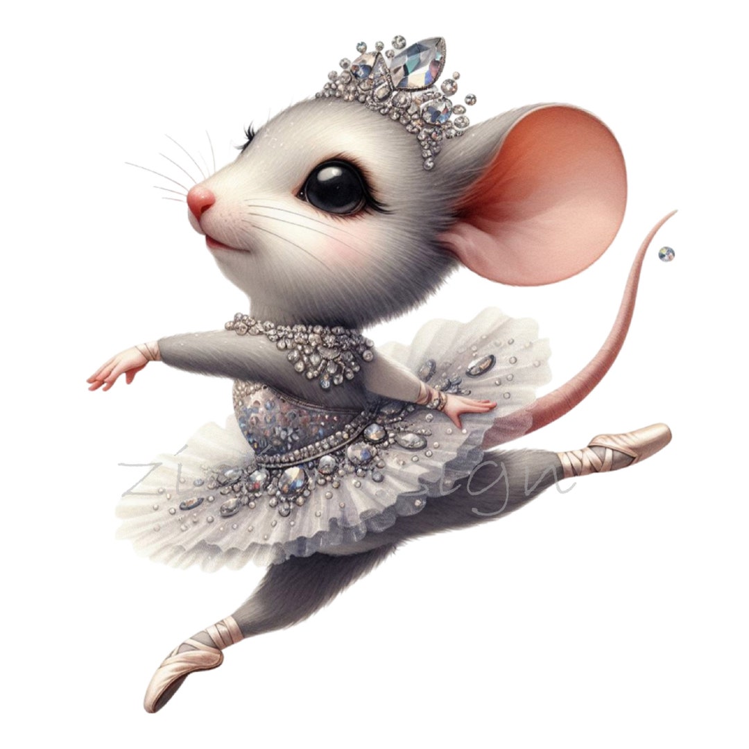 Ballerina Clipart, Mouse Clip Art, 10 PNG Ballet Dancer Mouse Princess ...