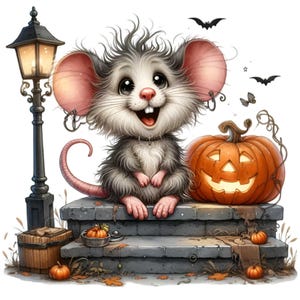 15 PNG Halloween Mouse – Cute PNG Clipart – Funny Spooky Art for Fall ...