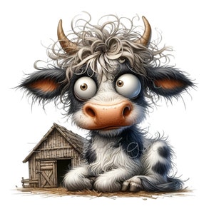15 PNG Funny Cow – Cute Cow Clipart – Farm Animal Lovers, Barnyard Wall ...
