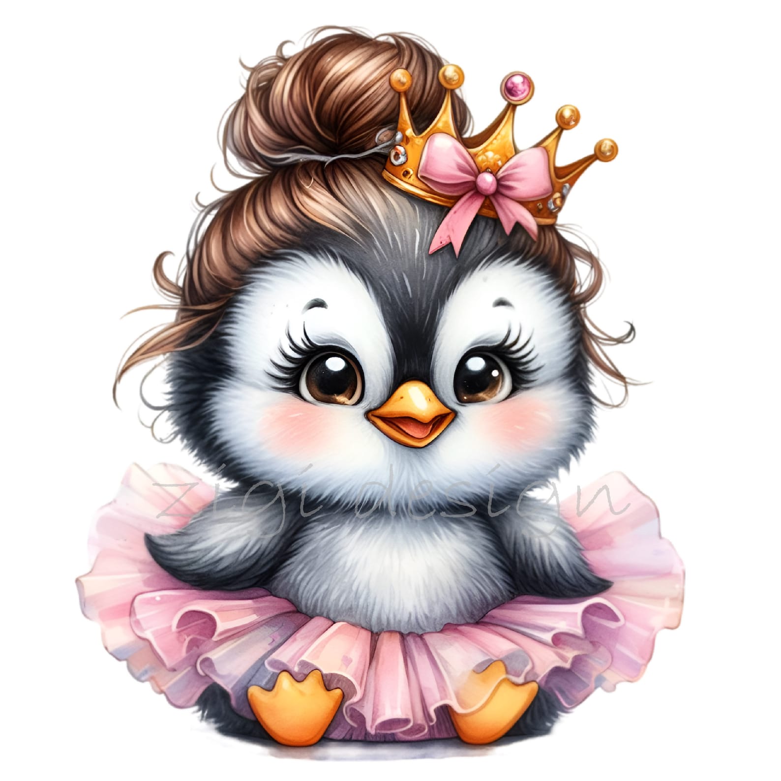 10 PNG Princess Penguin Clipart – Ballet Tutu Penguin Illustration for ...