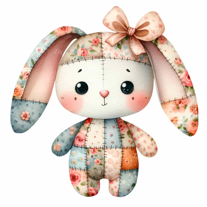 Patchwork Bunny - Etsy