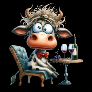 Comics Cow Drinking Wine 12 PNG Vineyard Barrel Funny Cartoon ...
