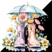 Rain Boots Clipart Bundle, 20 PNG Watercolor Umbrella Rubber Boots ...