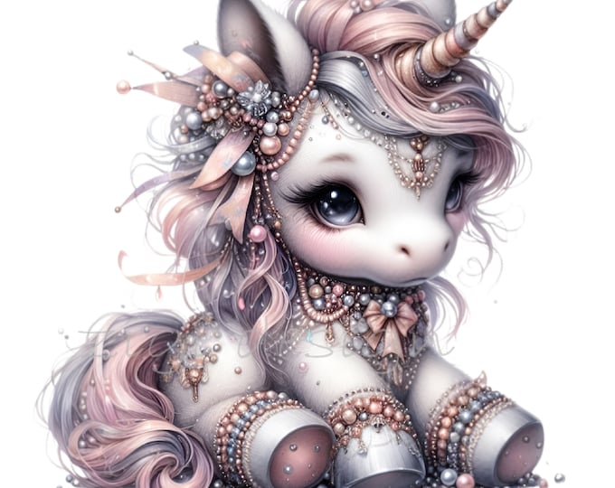 Mother of Pearl & 925 Unicorn Horn Necklace; Unicorn Horn Pendant ...